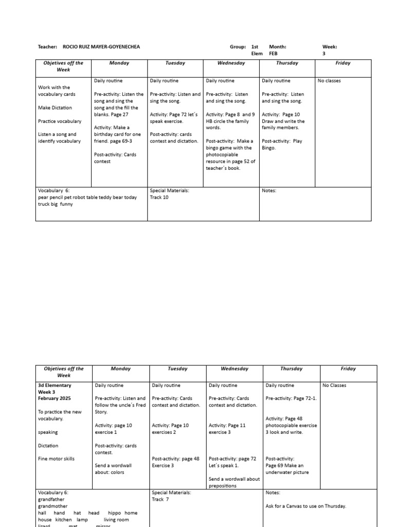 Didactic Sequence FEB Week 3 | PDF