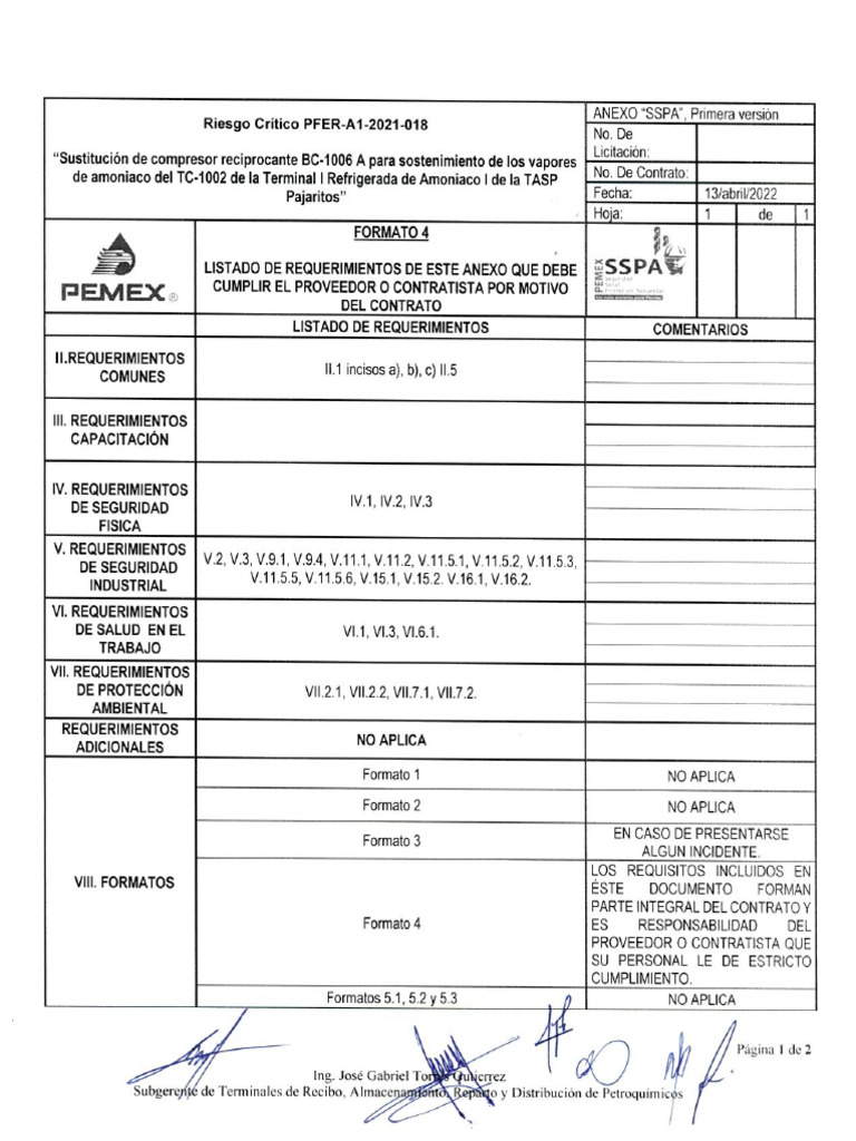 Formato 4 SSPA | PDF