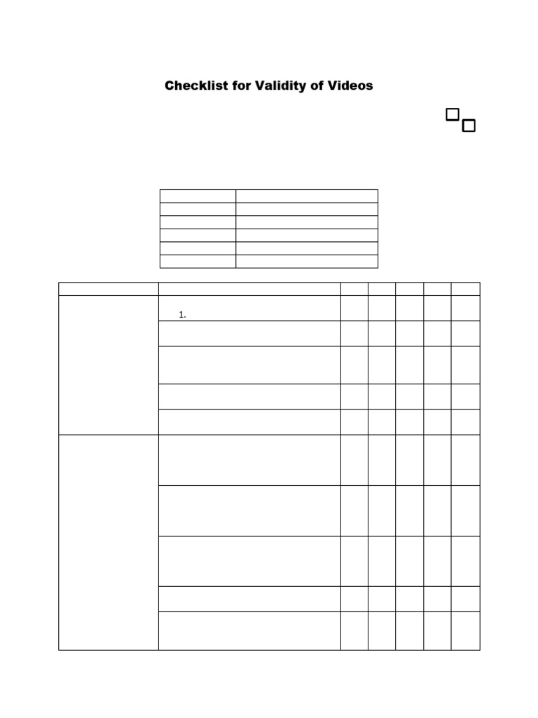 Video Validity Checklist for Educators | PDF | Human Communication ...