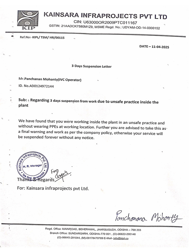 Suspension letter | PDF