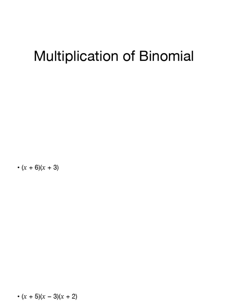 Multiplication of Binomial | PDF