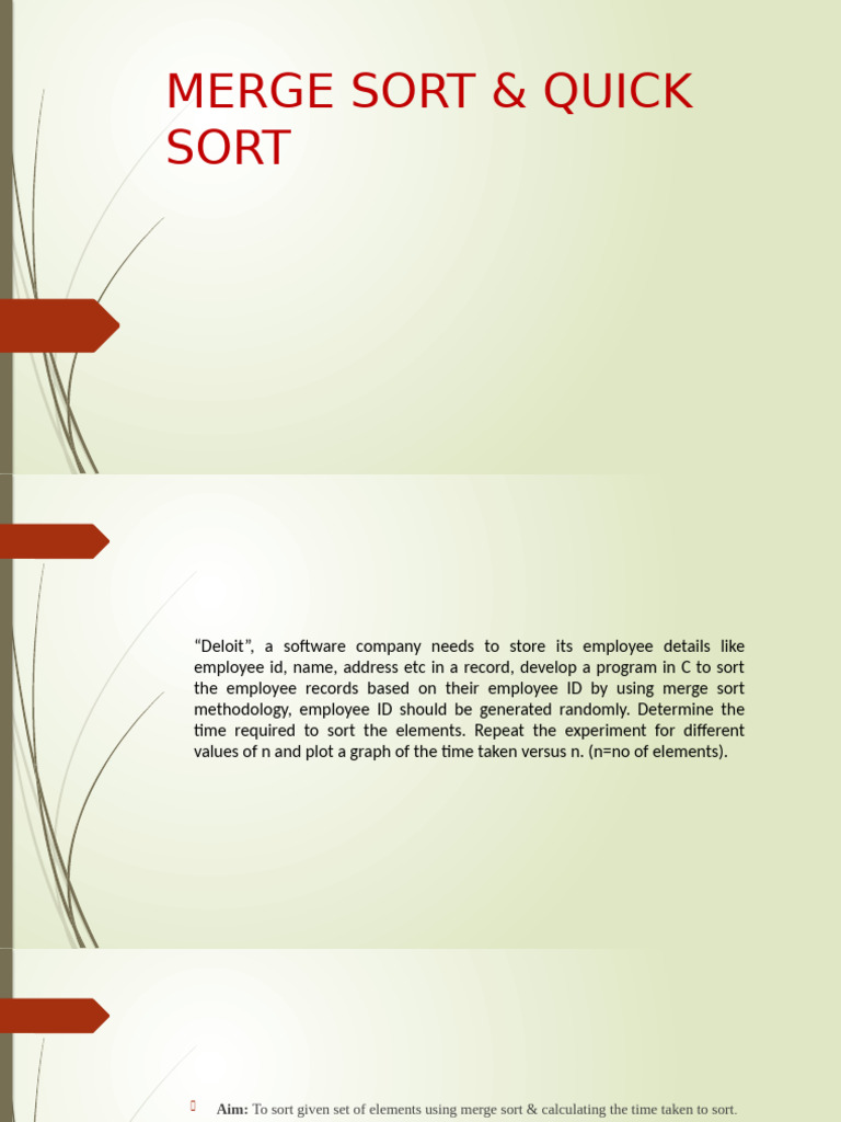 5_6_merge sort _quick sort | PDF | Applied Mathematics | Computer Programming