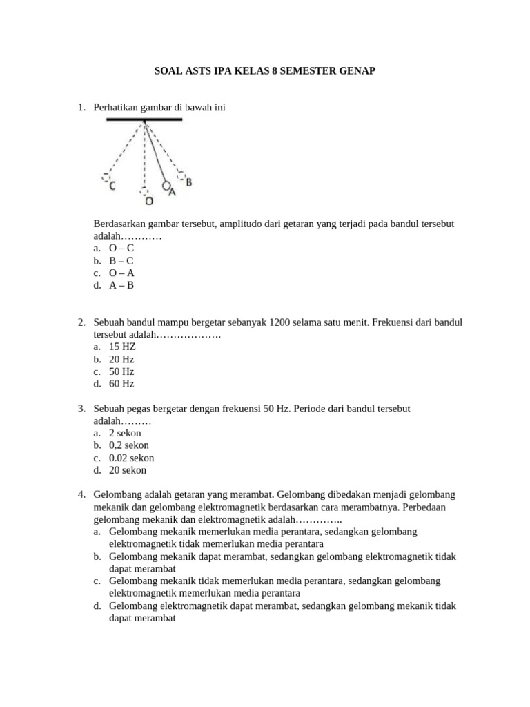 Soal Asts Ipa Kelas 8 | PDF