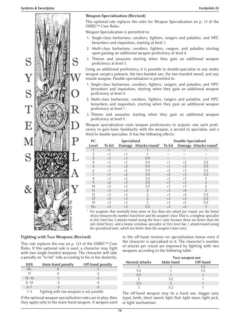 Revised Weapon Specialization Rules | PDF | Armour | Metals