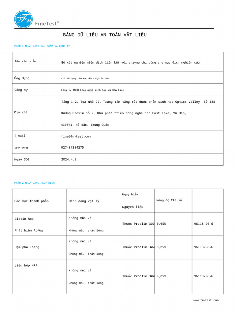 Msds Elisa Tiengviet | PDF
