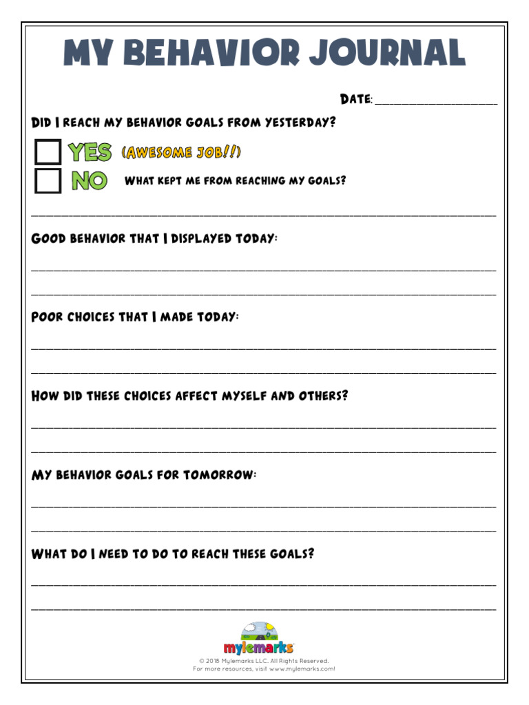 Behaviour Worksheet | PDF