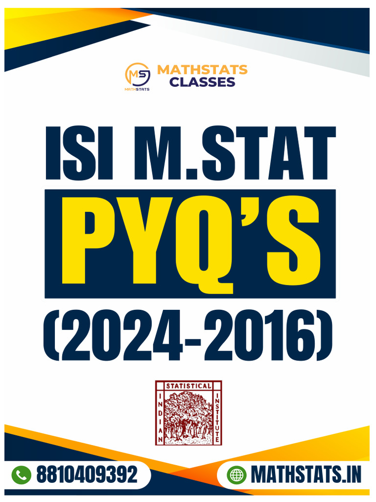 Isi Mstat Pyq Book (2024-2016) | PDF | Probability Distribution ...