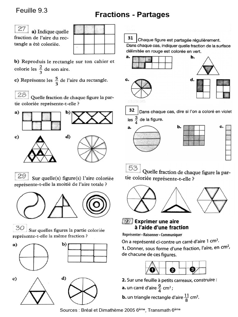 Fractions : Exercices pour 6ème | PDF