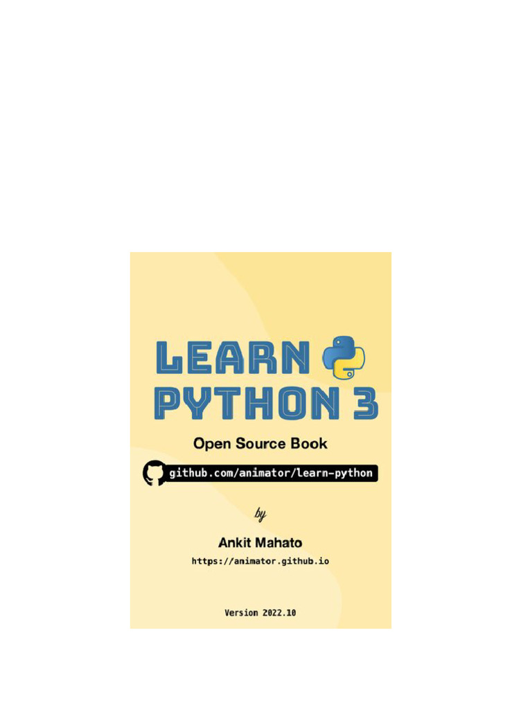 Learn Python 3 1st Edition Ankit Mahato Download Pdf Python Programming Language Class