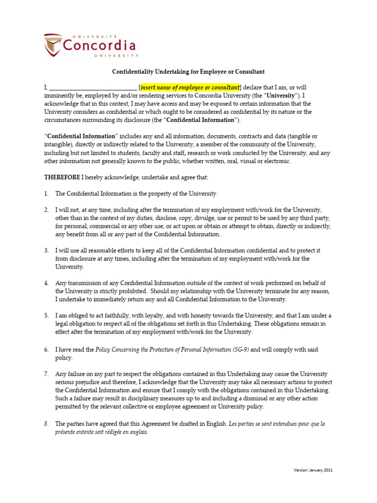 Employee Confidentiality Agreement | PDF | Confidentiality | Justice