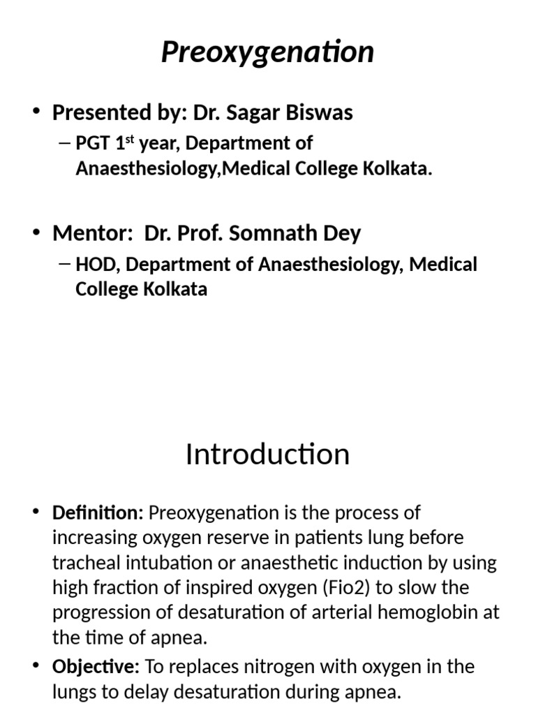 Preoxygenation FINAL | PDF | Apnea | Breathing