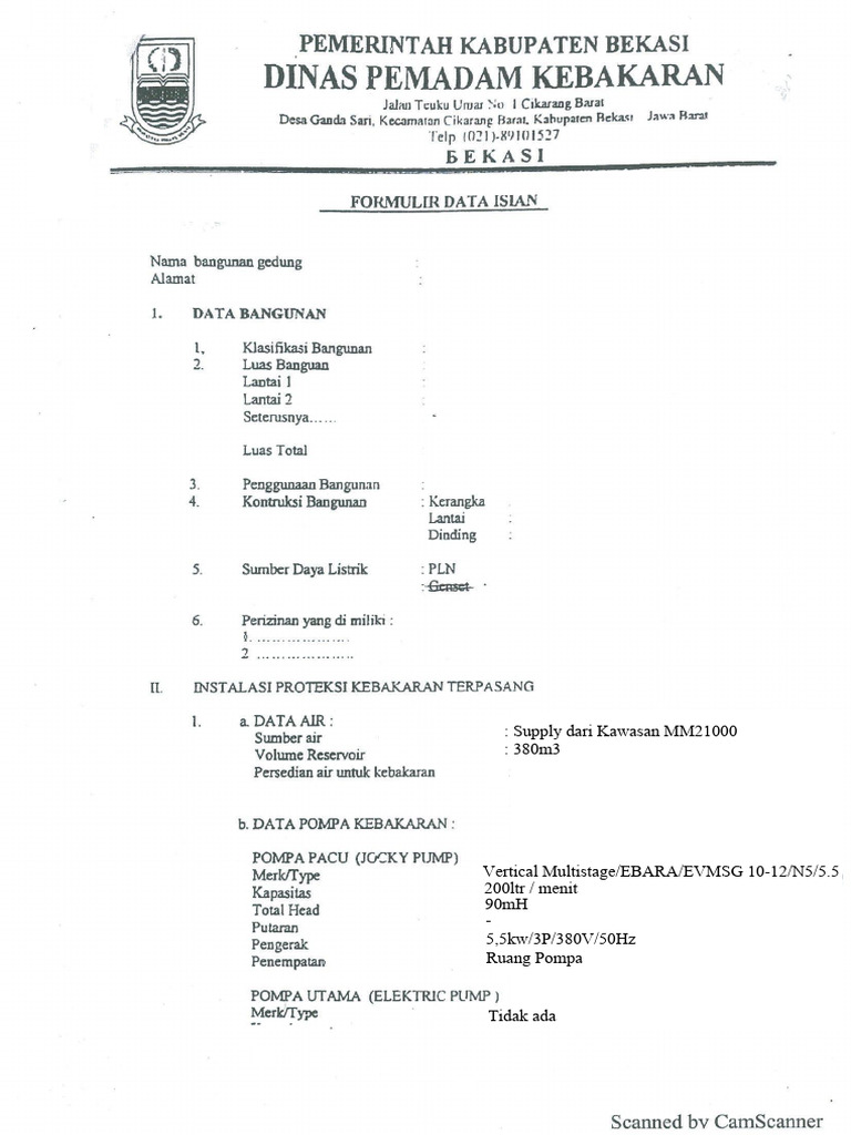 Form Damkar | PDF