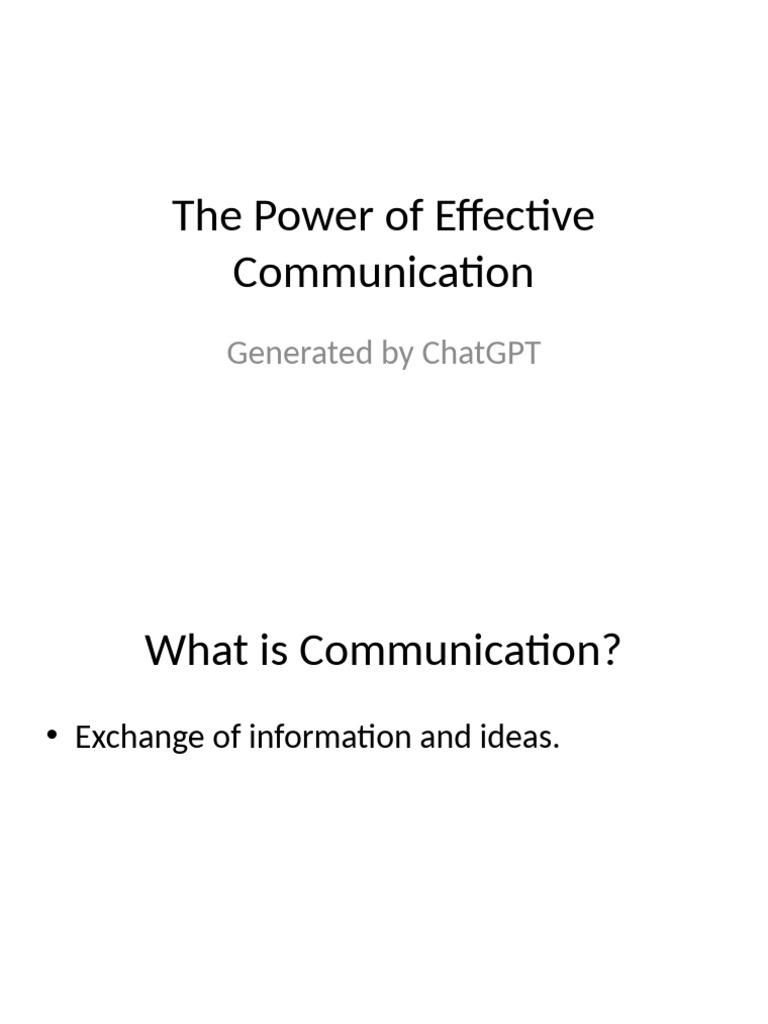The Power of Effective Communication | PDF