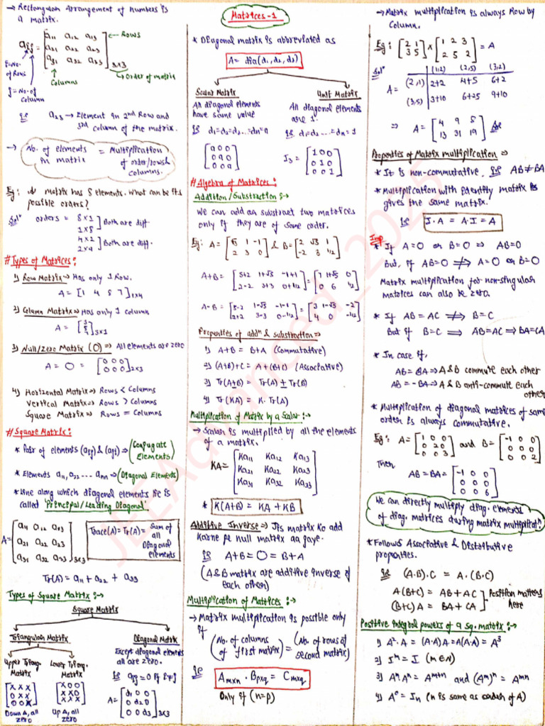 Matrices (@JEEAdvanced 2025) | PDF