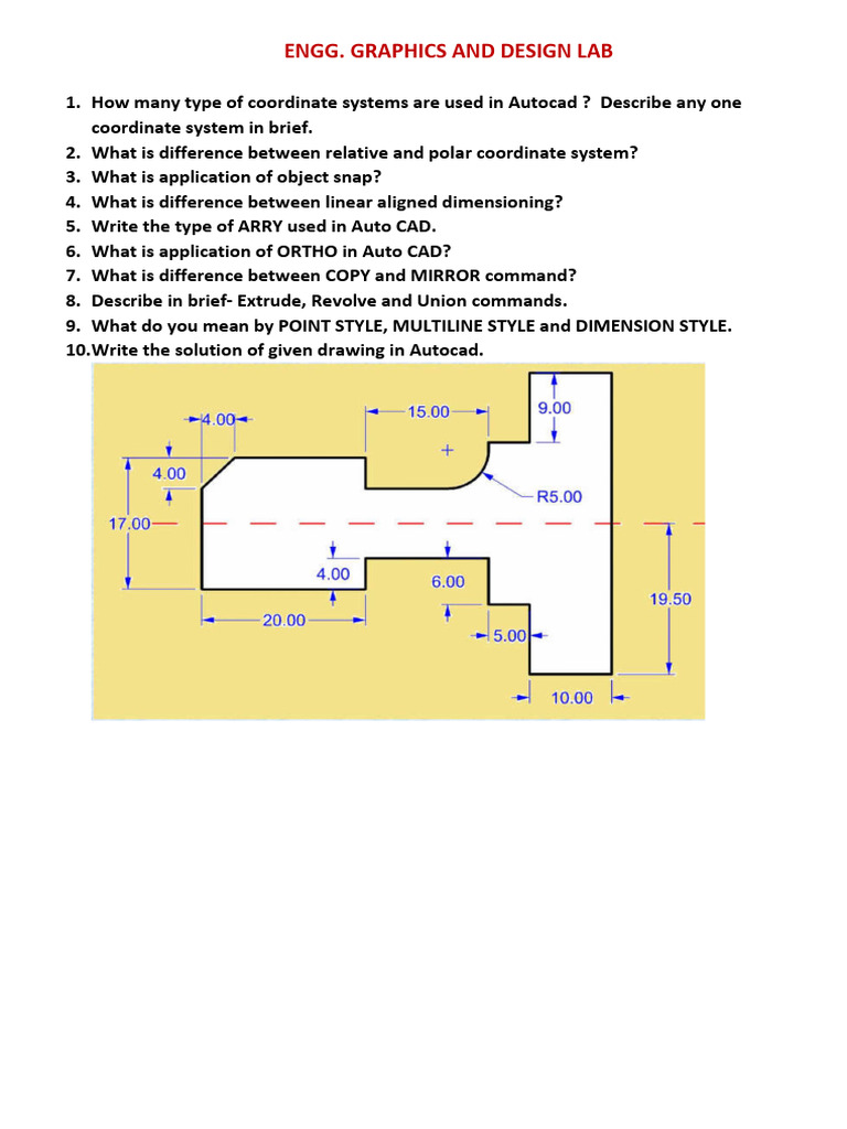AutoCAD Graphics and Design Lab Guide | PDF