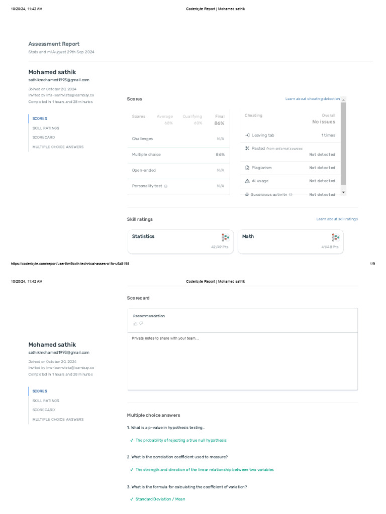 Coderbyte Assessment Report Summary | PDF | Cluster Analysis | Confidence Interval
