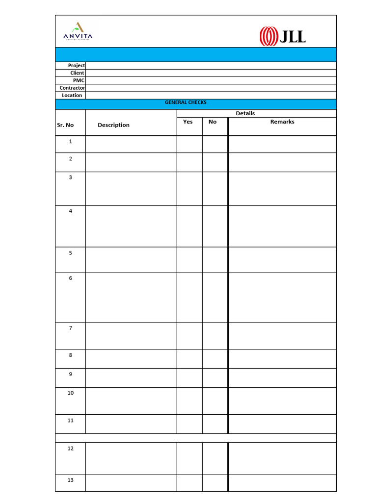 Balcony & Utility Tiles Checklist | PDF