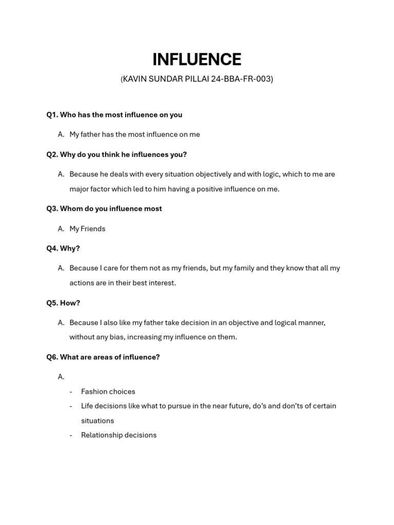 Personal Influence and Decision-Making | PDF