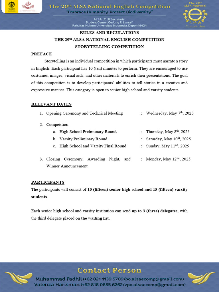 ALSA Storytelling Competition Rules | PDF