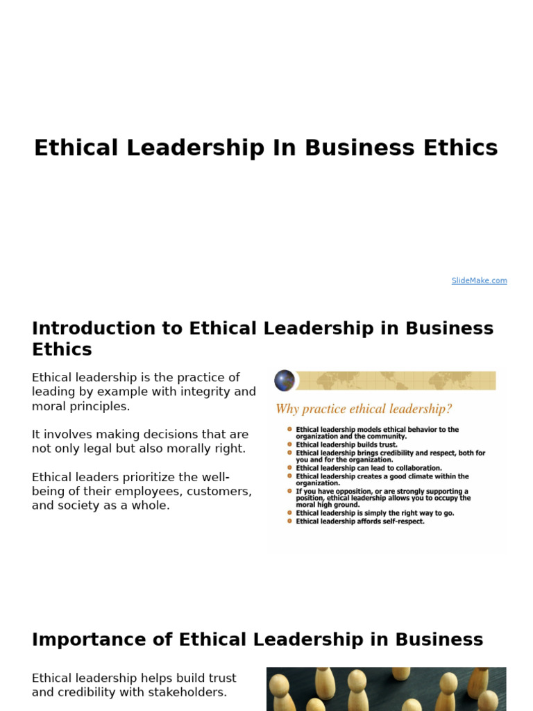 Ethical Leadership in Business Ethics | PDF | Leadership | Business Ethics