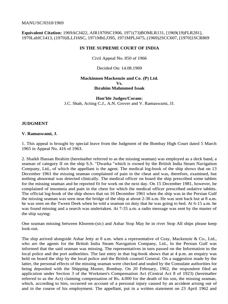 MackinnonMackenzie MMIssaak | PDF | Burden Of Proof (Law) | Judgment (Law)