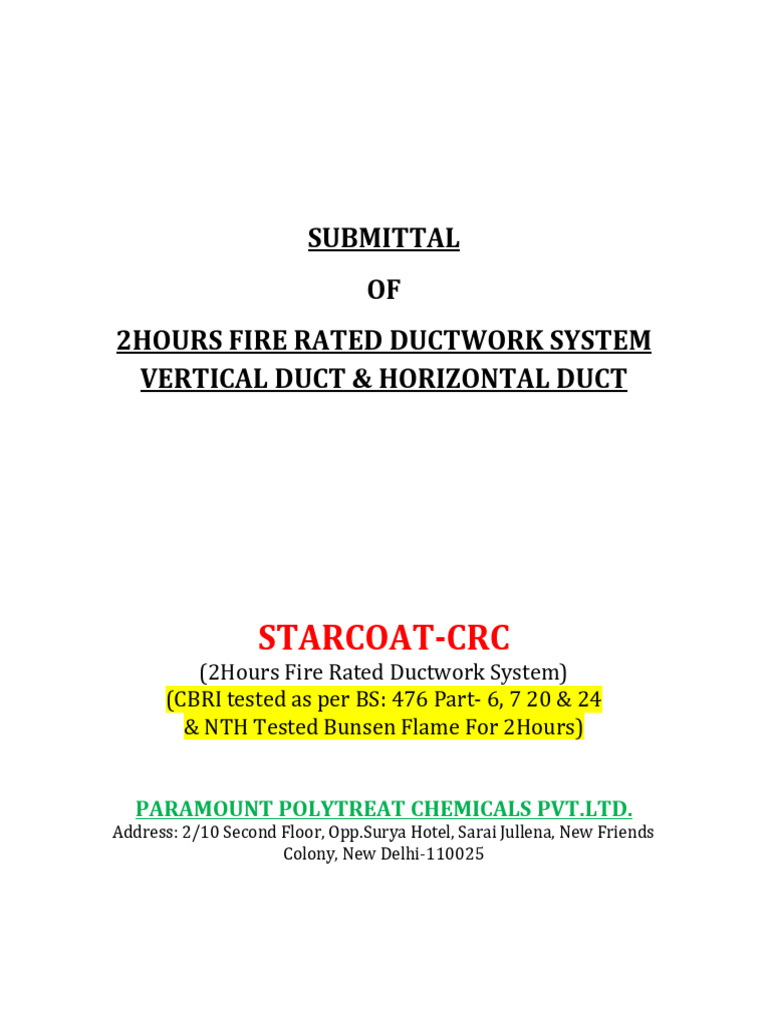 Submittal of STARCOAT-CRC (Fire Paint) | PDF
