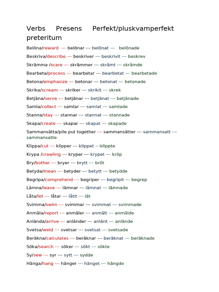 Verbs | PDF