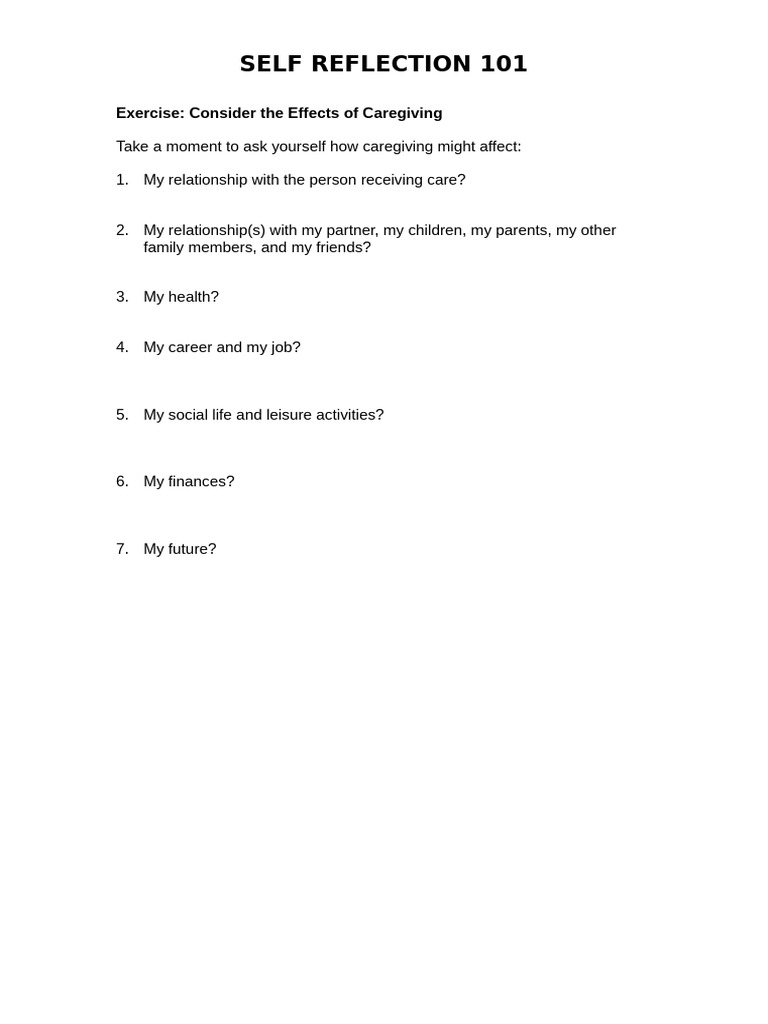 Self Reflection I | PDF