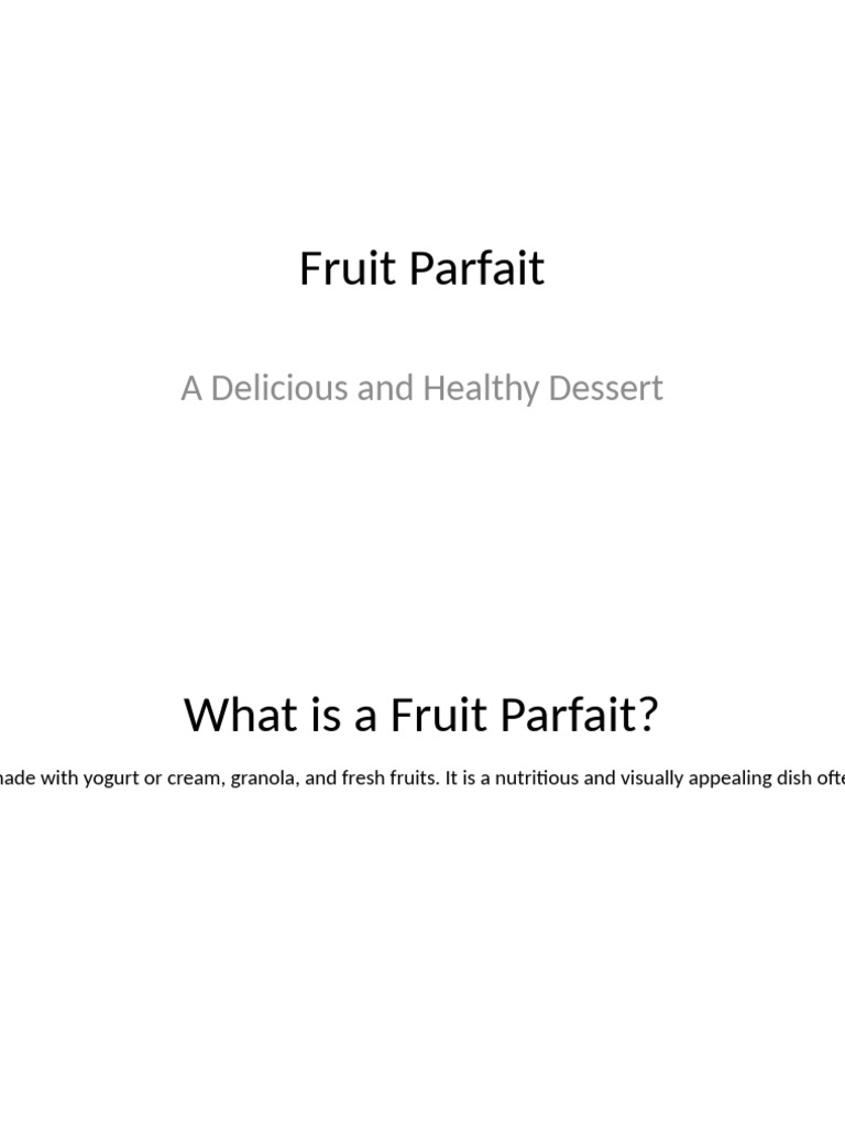 Healthy Fruit Parfait Recipe | PDF