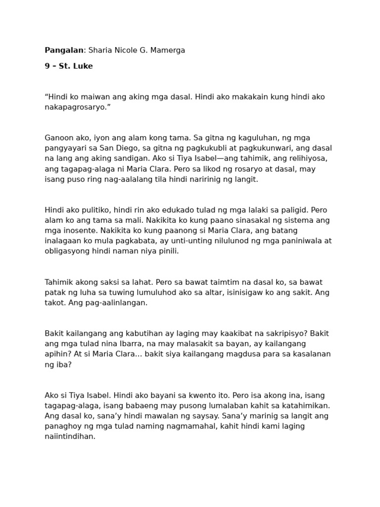 MAMERGA, SHARIA NICOLE G. - TIYA ISABEL | PDF