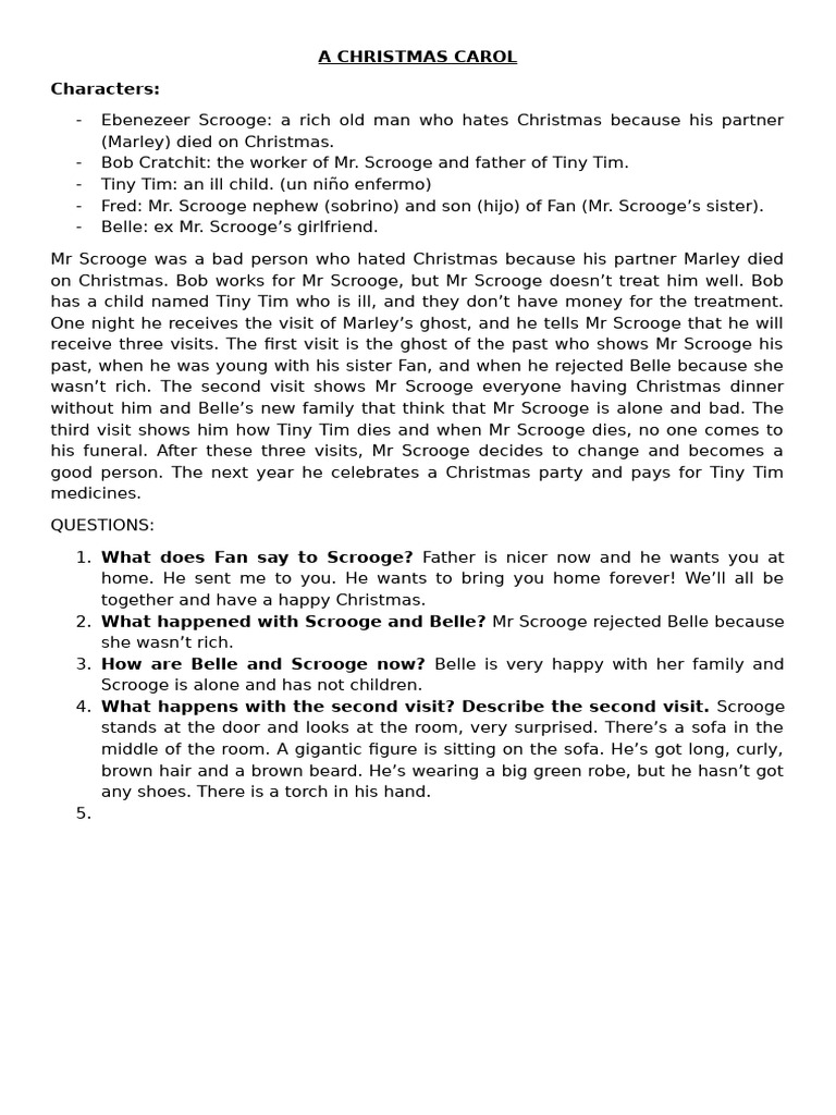 A Christmas Carol Character Overview | PDF