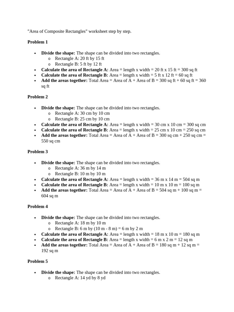 Area of Composite Rectangles steps | PDF | Area | Yard