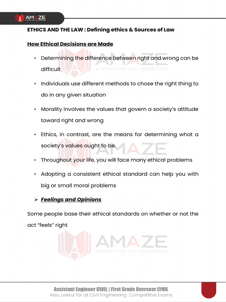 Ethics and Law: Principles and Sources | PDF | Common Law | Law Of The ...