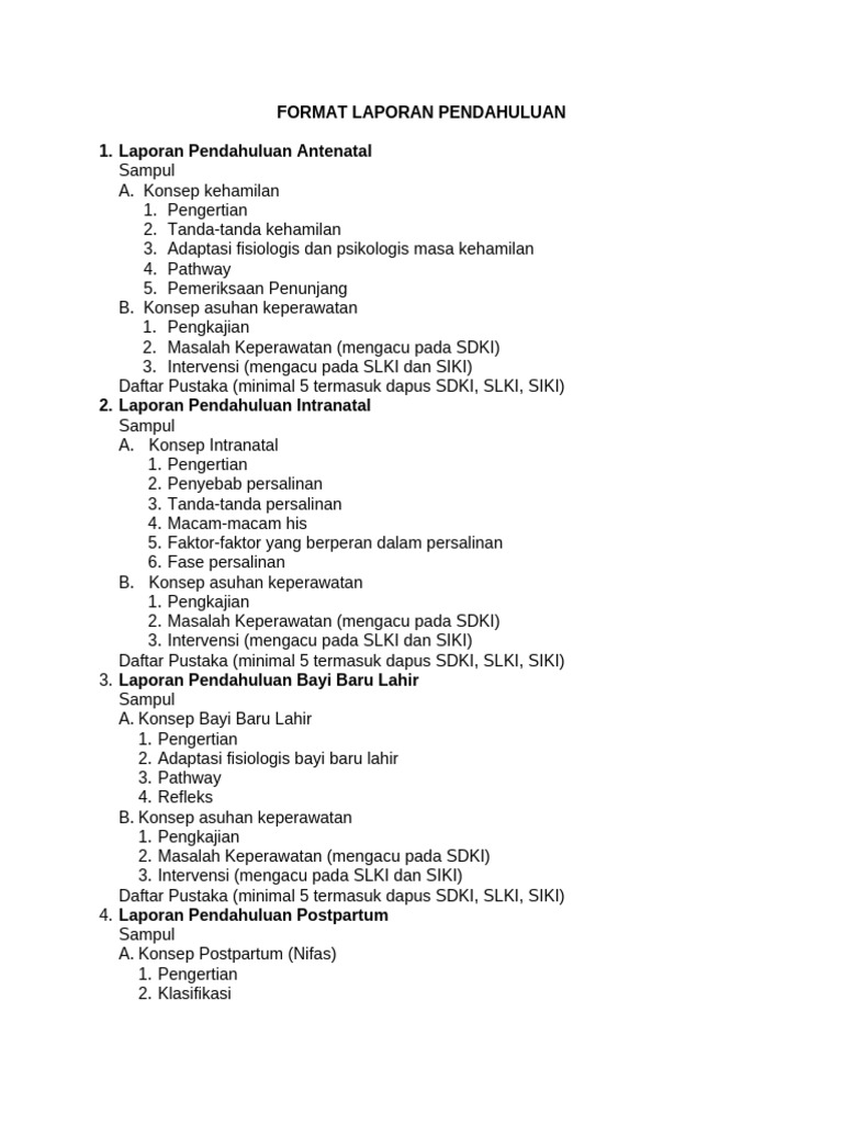 Format Laporan Pendahuluan Dan Askep | PDF
