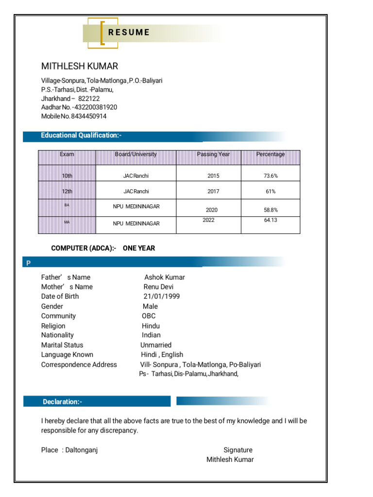 Mithilesh Resume | PDF