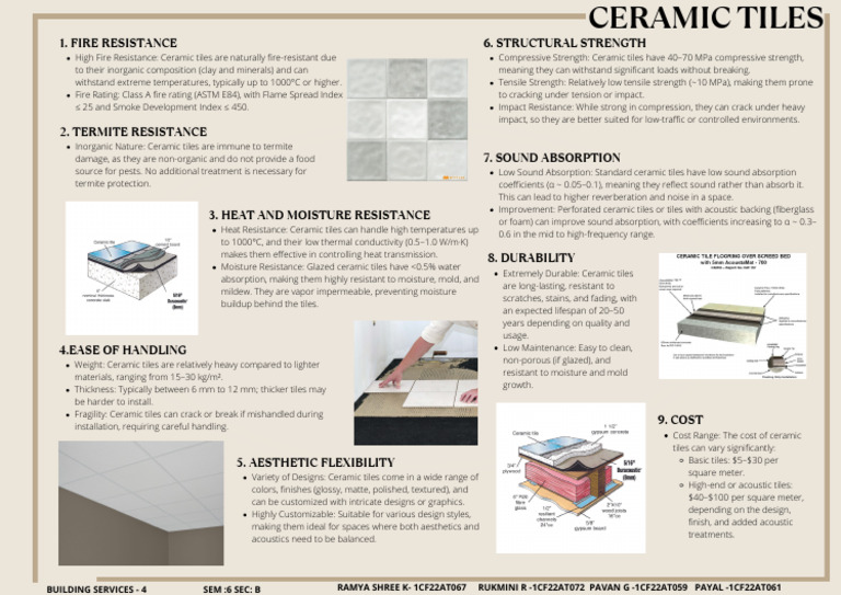 Ceramic Tile Fire Resistance Overview | PDF | Ceramics | Tile