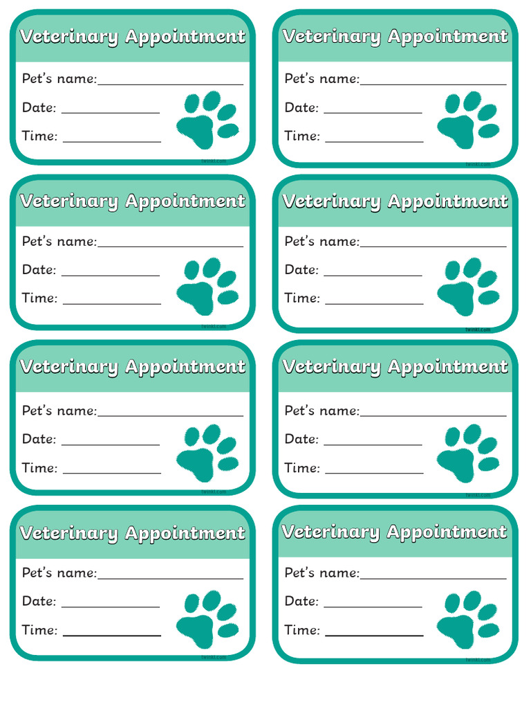 Veterinary Appointment Template | PDF