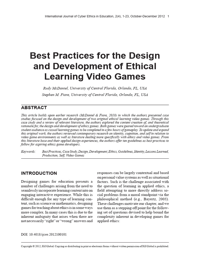 Best Practices For The Design and Develo | PDF | Learning | Identity ...