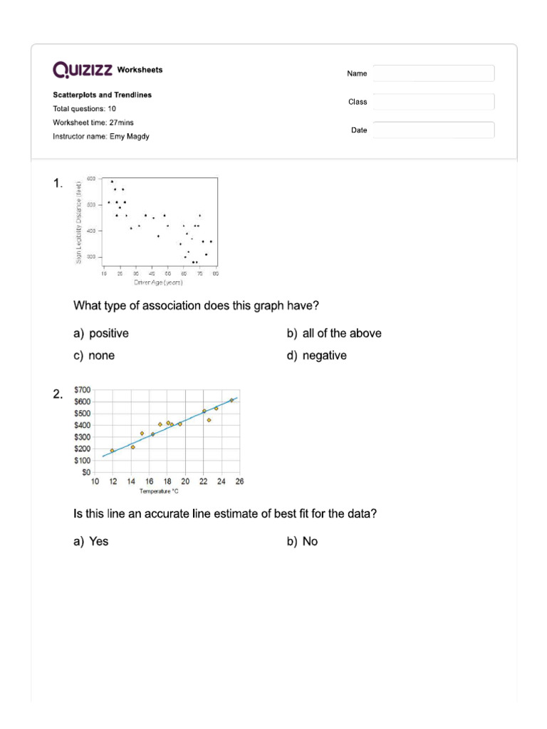 Scatterplot Line of Best Fit | PDF