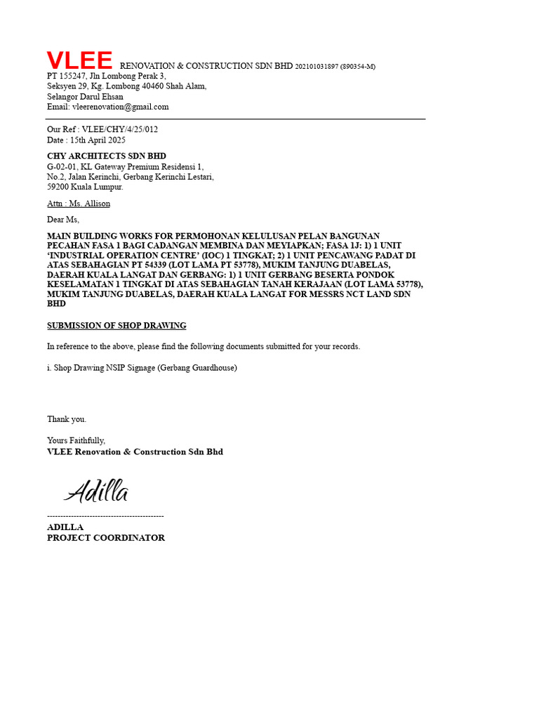 Shop Drawing Submission 012 - NSIP Signage | PDF
