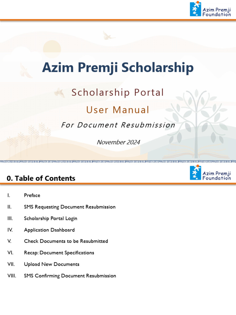 Azim Premji Scholarship Resubmission Guide | PDF | Password | Computing