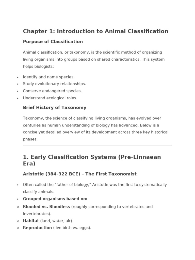 1.introduction To Animal Classification | PDF | Taxonomy (Biology ...