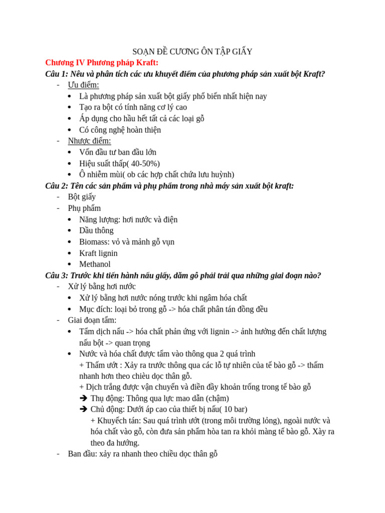 Đề Cương Giấy Cuoois Ki | PDF