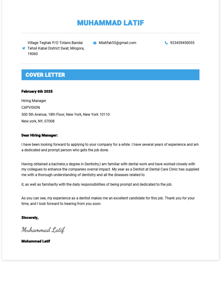 Cover Letter Muhammad Latif 02-06-25 | PDF