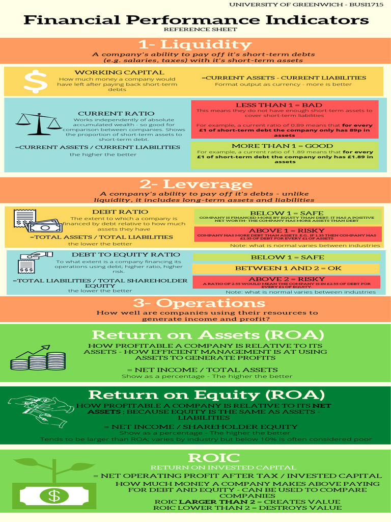 Financial Performance Indicators | PDF | Leverage (Finance) | Equity ...