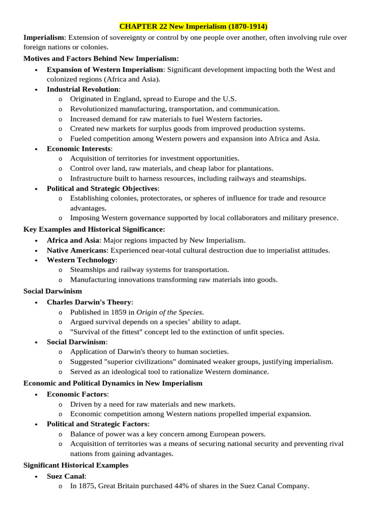 CHAPTER 22 New Imperialism | PDF | Imperialism | German Empire