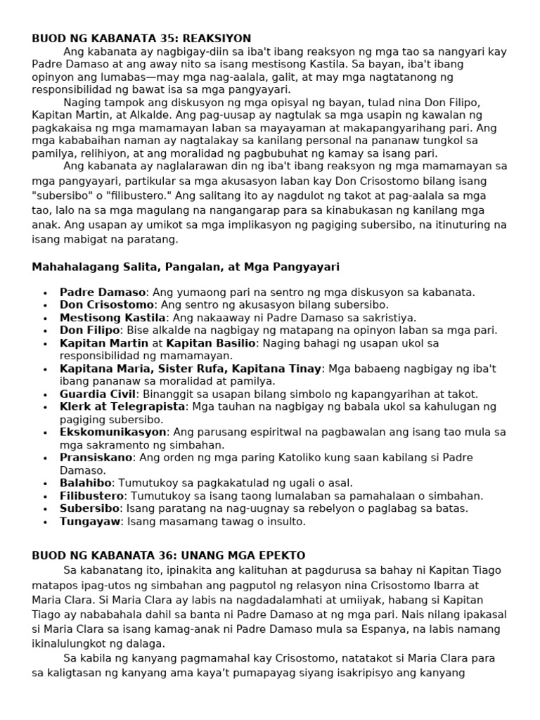 Buod NG Kabanata 35 | PDF
