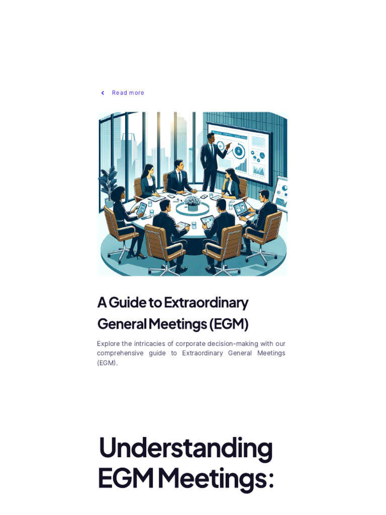 A Guide To Extraordinary General Meetings (EGM) | PDF