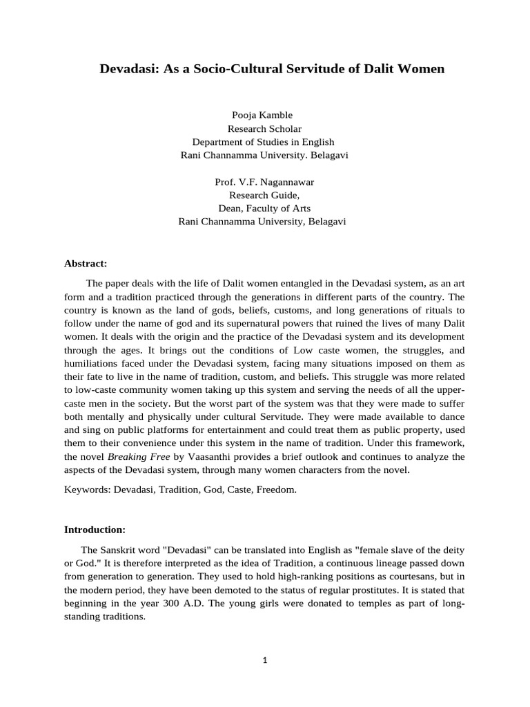 article on devadasi | PDF | Prostitution | Sex Work