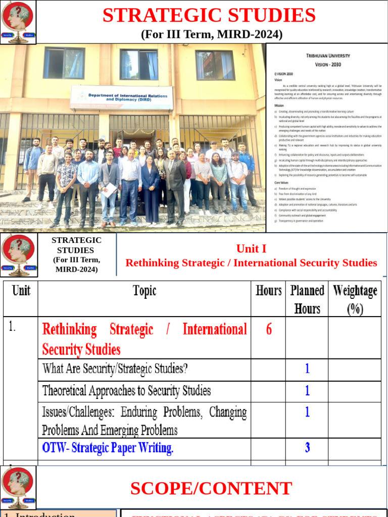 Strategic Studies Overview for MIRD-2024 | PDF | Military Strategy ...